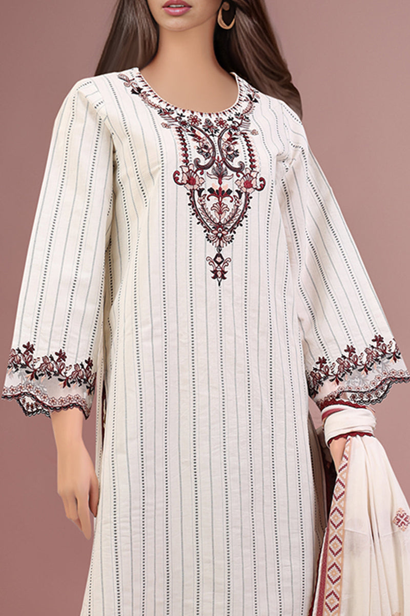 Unstitched Embroidered Cotton Jacquard 3 Piece – SAYA USA