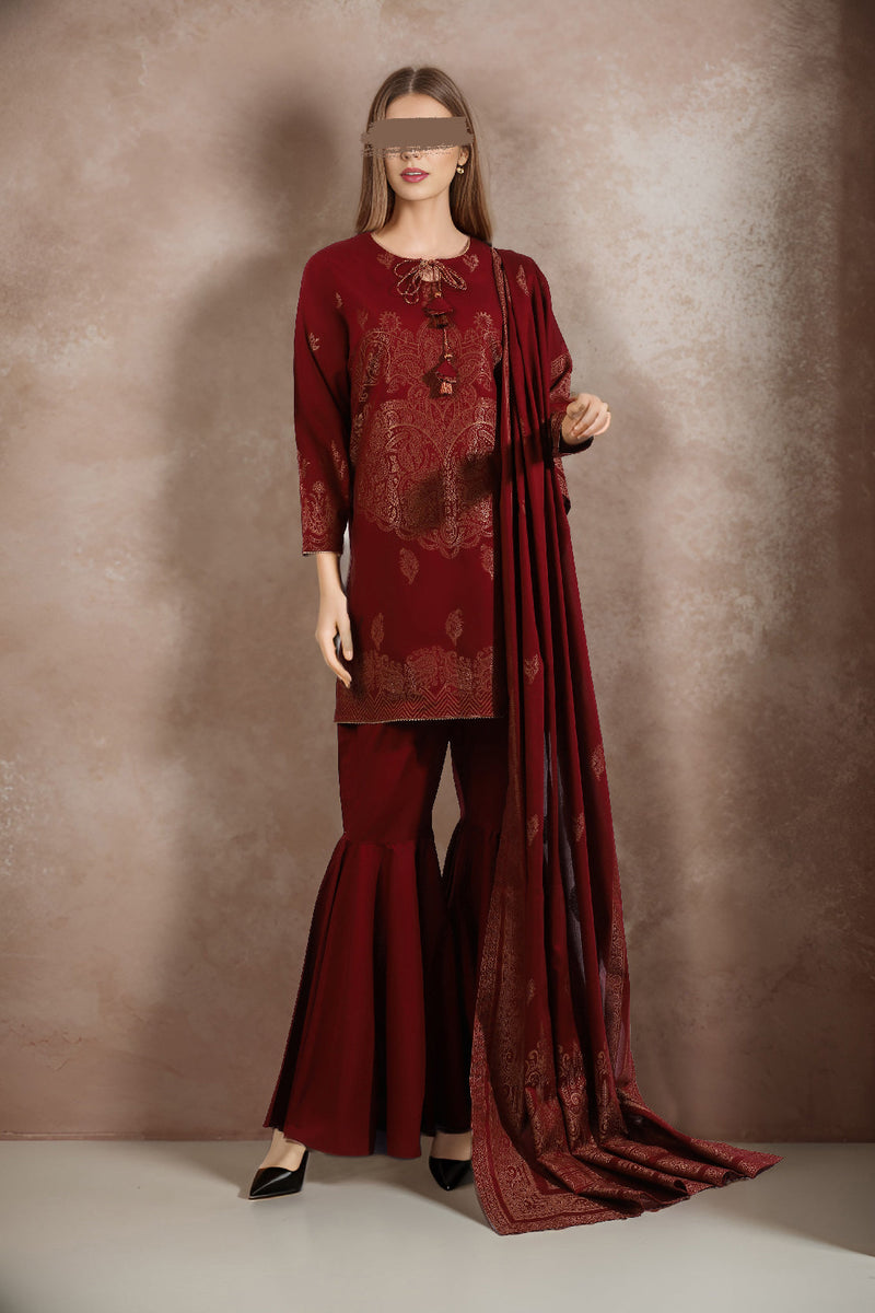 Unstitched Jacquard Cotton 3 Piece – SAYA USA