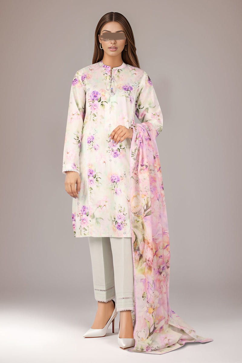 Unstitched Printed Self Jacquard 3 Piece – SAYA USA