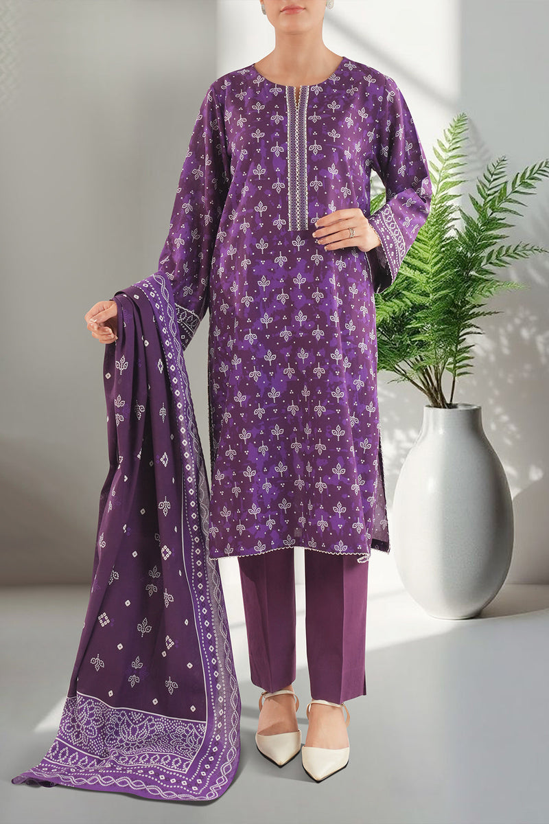 Unstitched Printed Cotton Viscose 3 Piece – SAYA USA