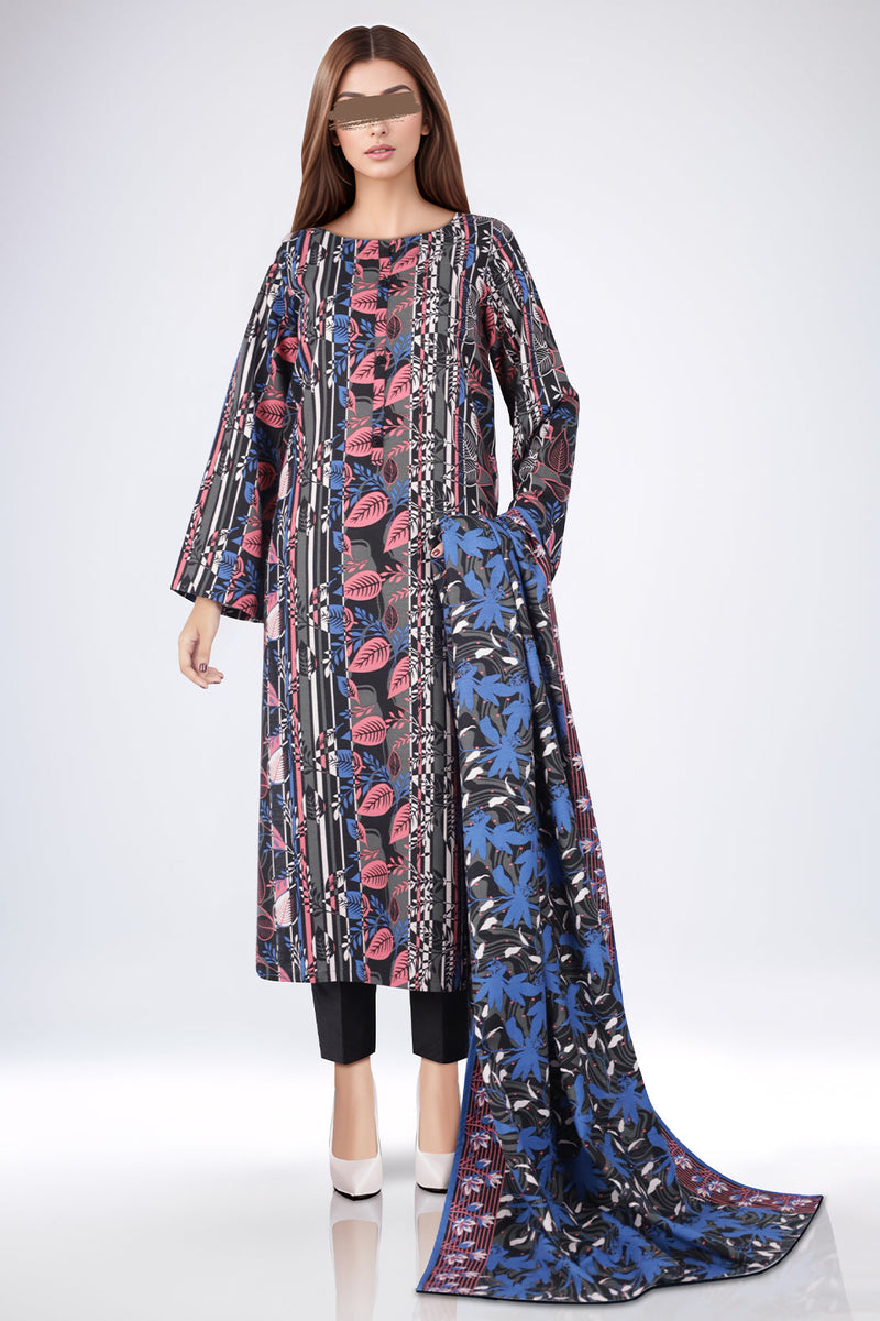 Unstitched Printed Cotton Khaddar 3 Piece – SAYA USA