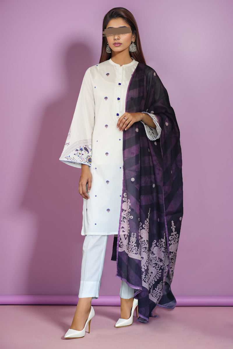 Printed Cambric Stitched 3 Piece – SAYA USA