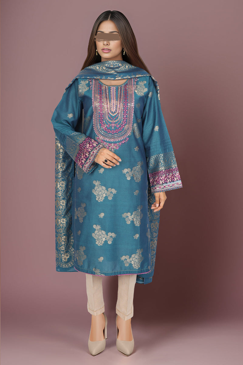 Embroidered Jacquard Cotton Stitched Shirt – SAYA USA