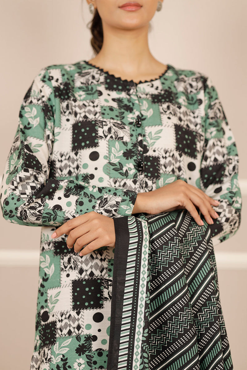 Printed Khaddar Stitched 3 Piece – SAYA USA