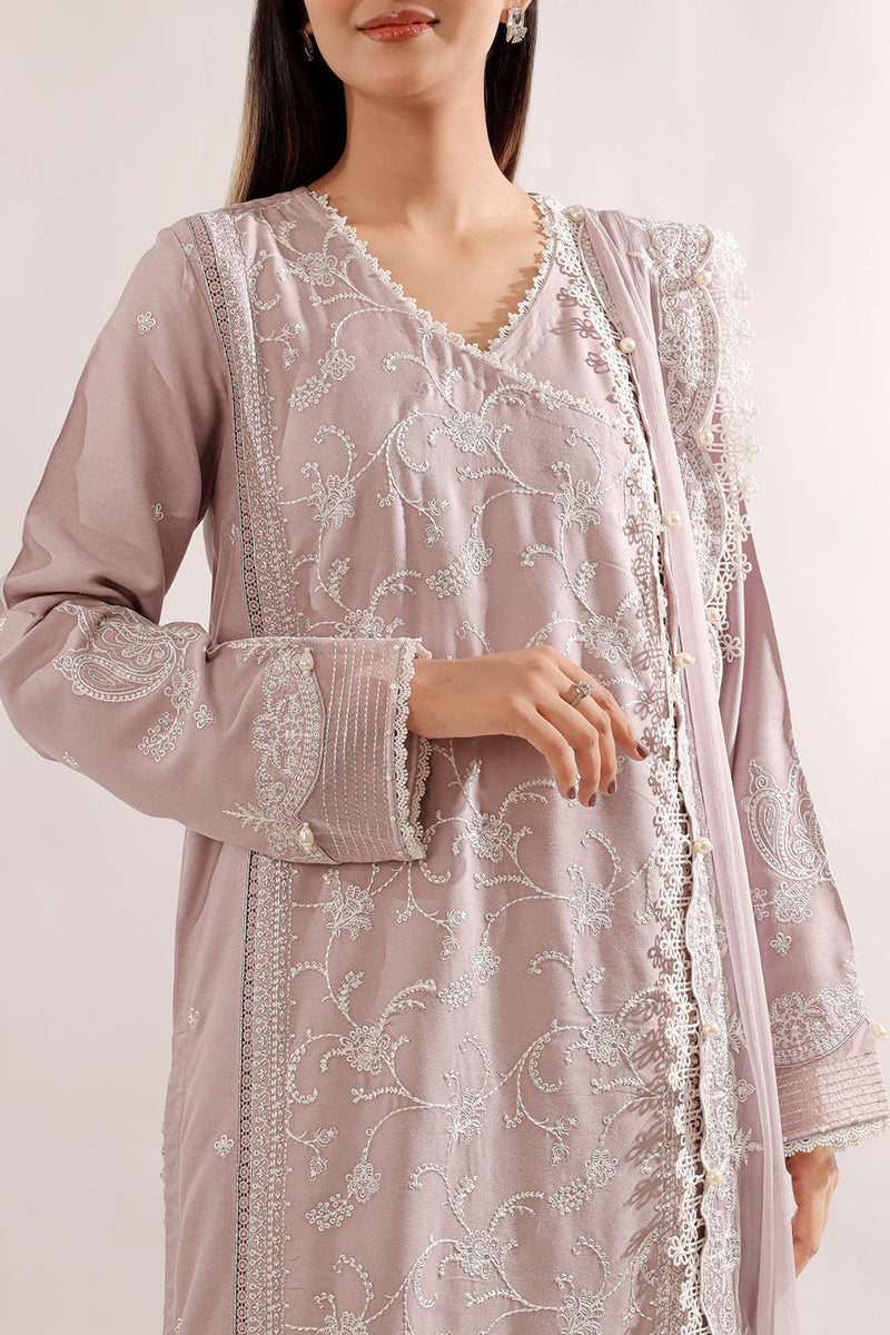 Unstitched Solid Embroidered Dobby Crepe 3 Piece With chiffon Dupatta – SAYA USA