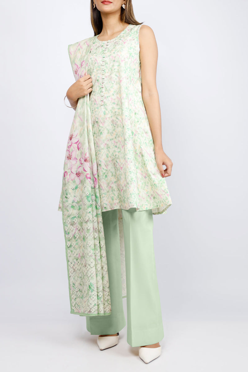 Unstitched Printed Arabic Linen 3 Piece – SAYA USA