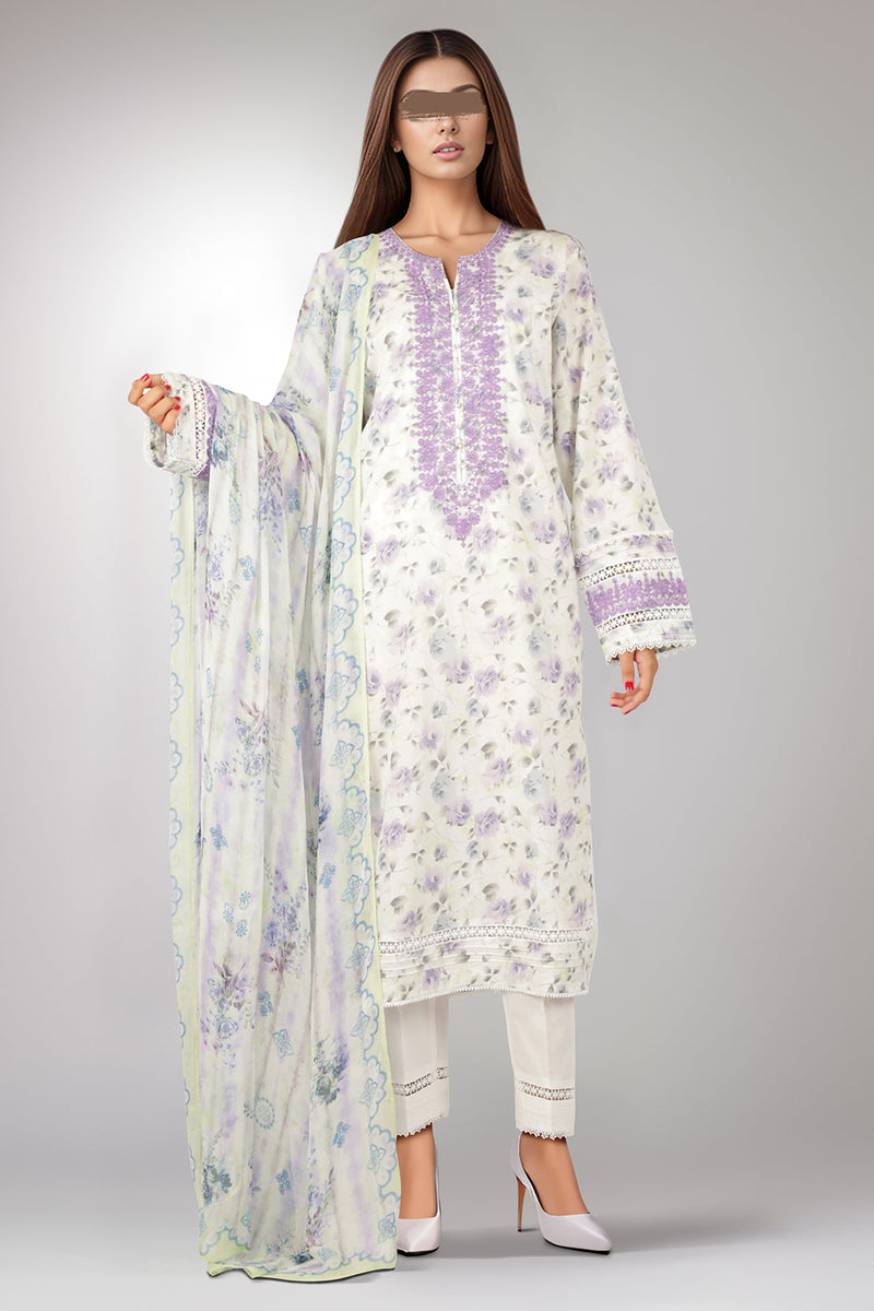 Stitched Embroidered Lawn Shirt – SAYA USA