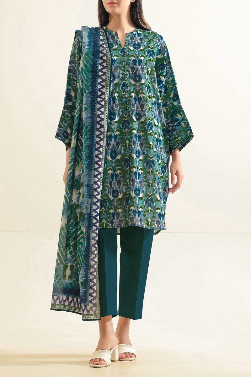 Unstitched Printed Lawn 3 Piece – SAYA USA
